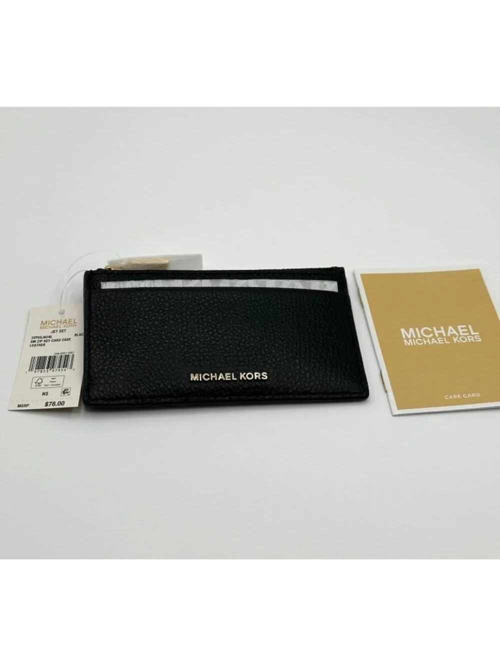 Michael Kors | Bags | Michael Kors Jet Set Small Black Leather Zip Key ...